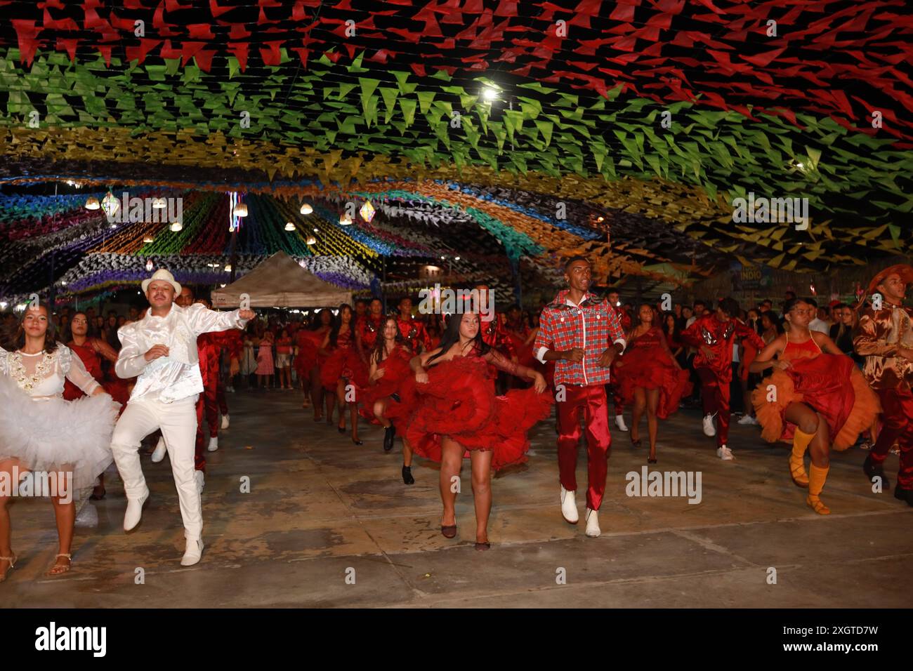 rodelas, bahia, brazil - june 15, 2024: group performs Sao Joao square ...