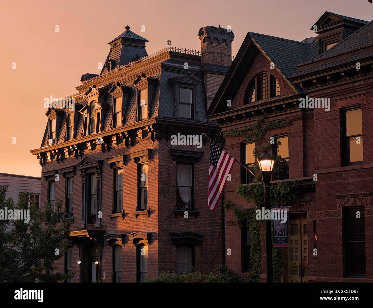 beautiful historic brick buildings in downtown hudson new york at ...