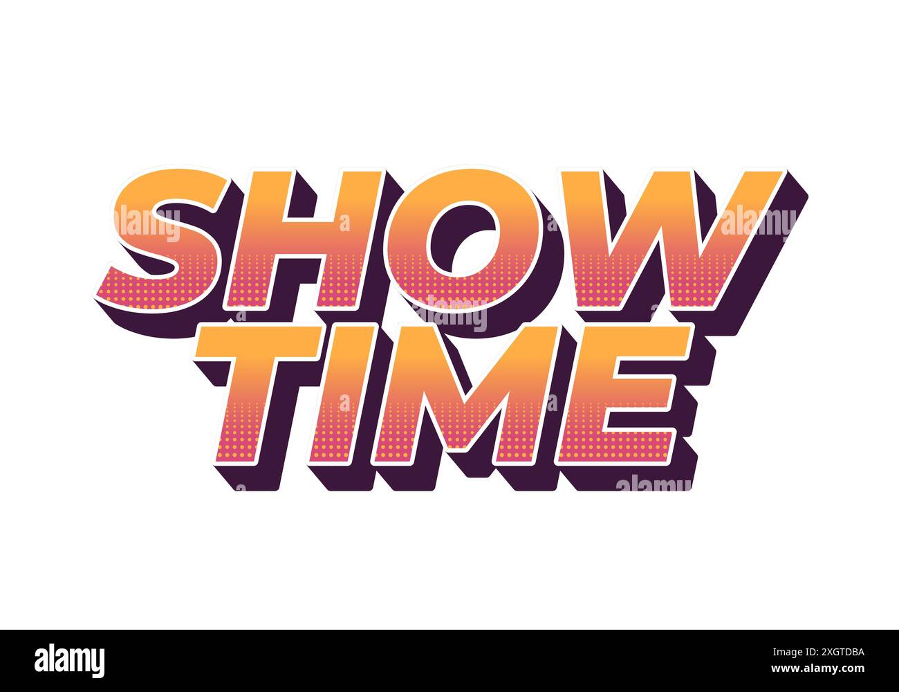 Show time. Text effect design in 3D style with good colors Stock Vector ...