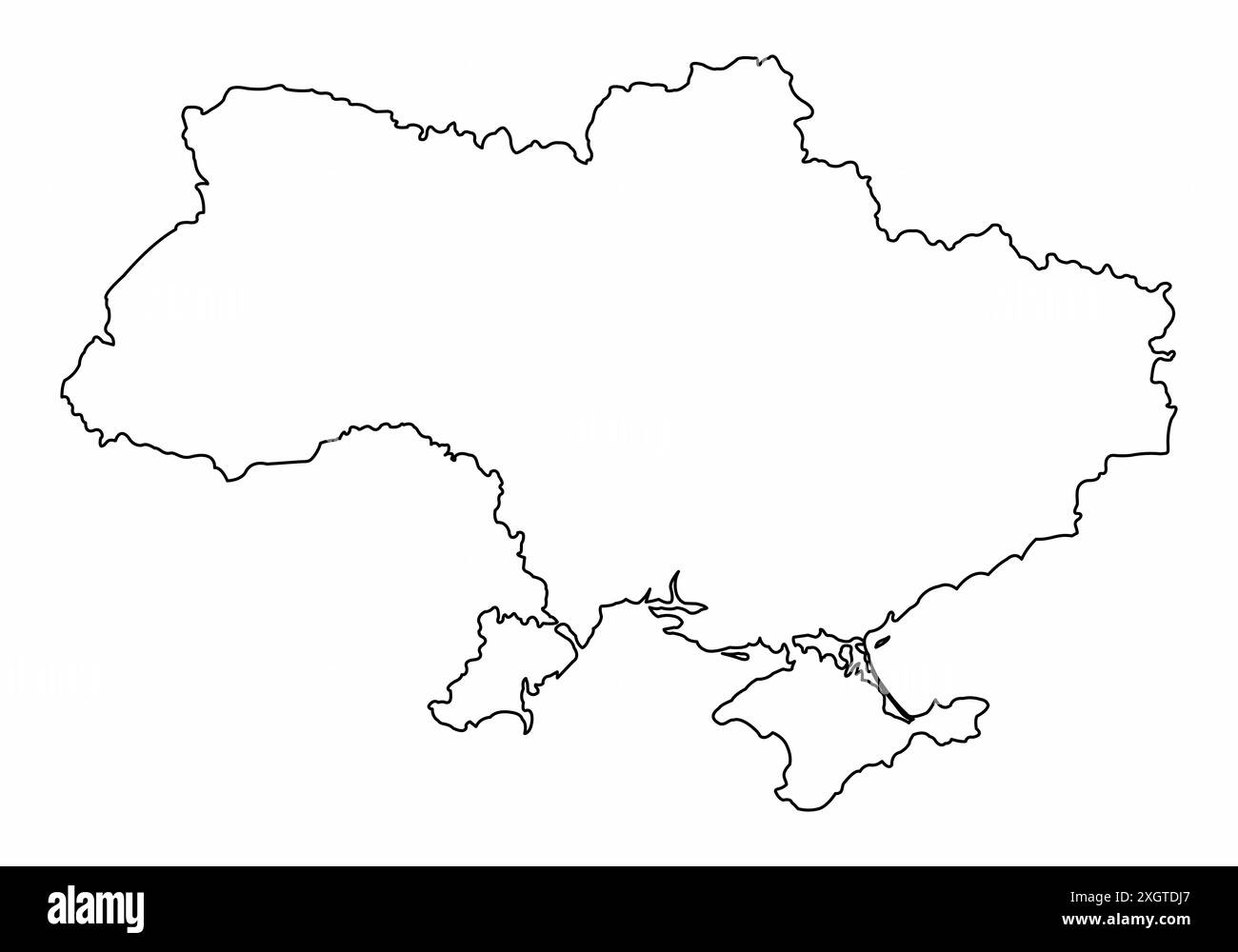 Ukraine outline map isolated on white background Stock Vector Image ...