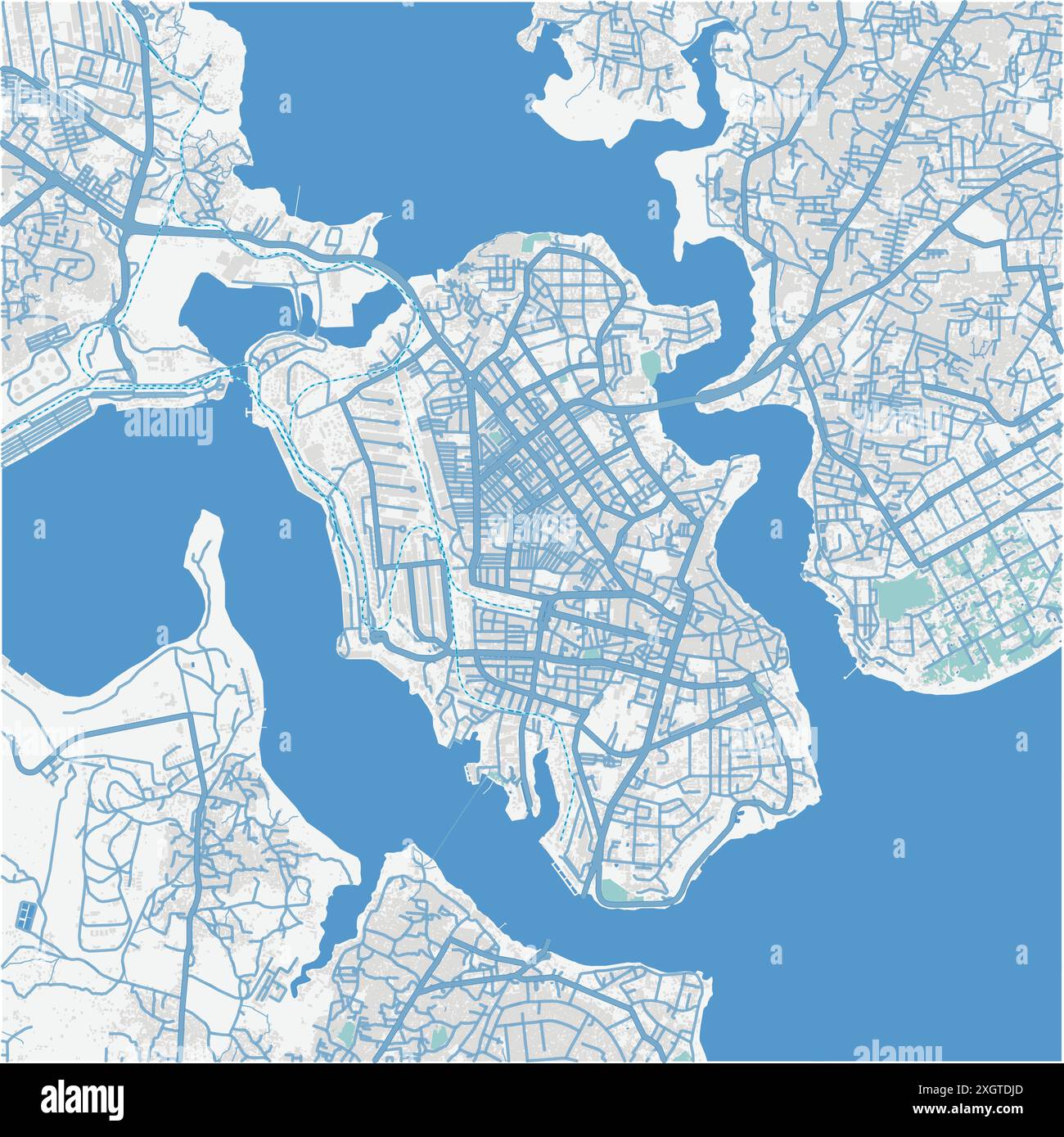 Map of Mombasa in Kenya in blue. Contains layered vector with roads water, parks, etc Stock ...