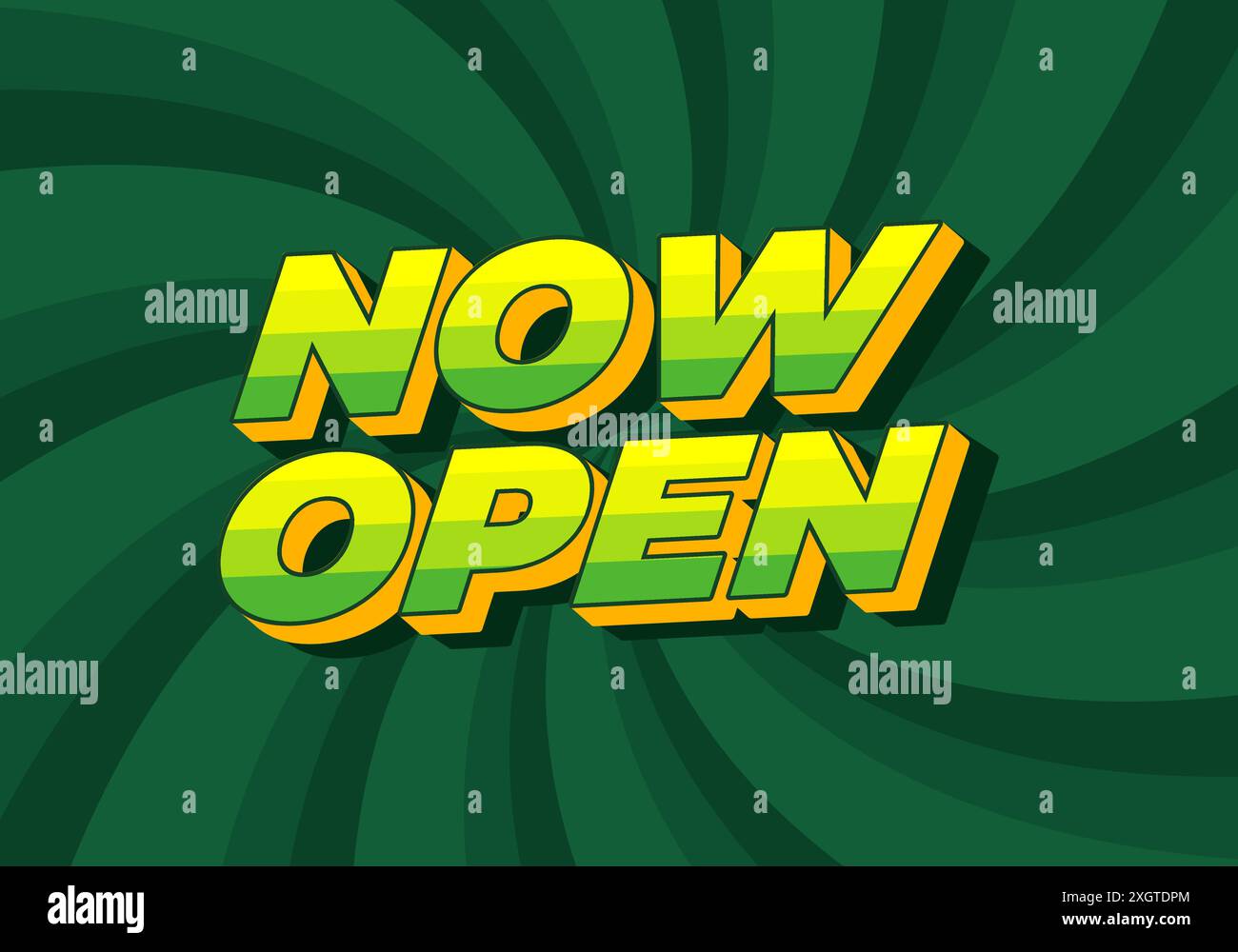 Now open. Text effect design in 3D style with good colors Stock Vector ...