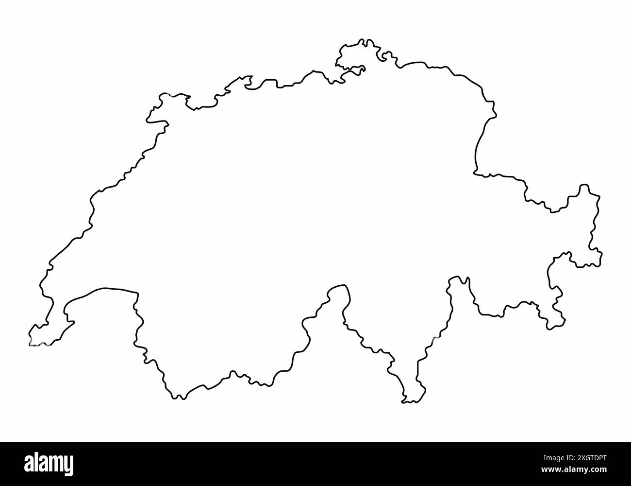 Switzerland outline map isolated on white background Stock Vector Image ...