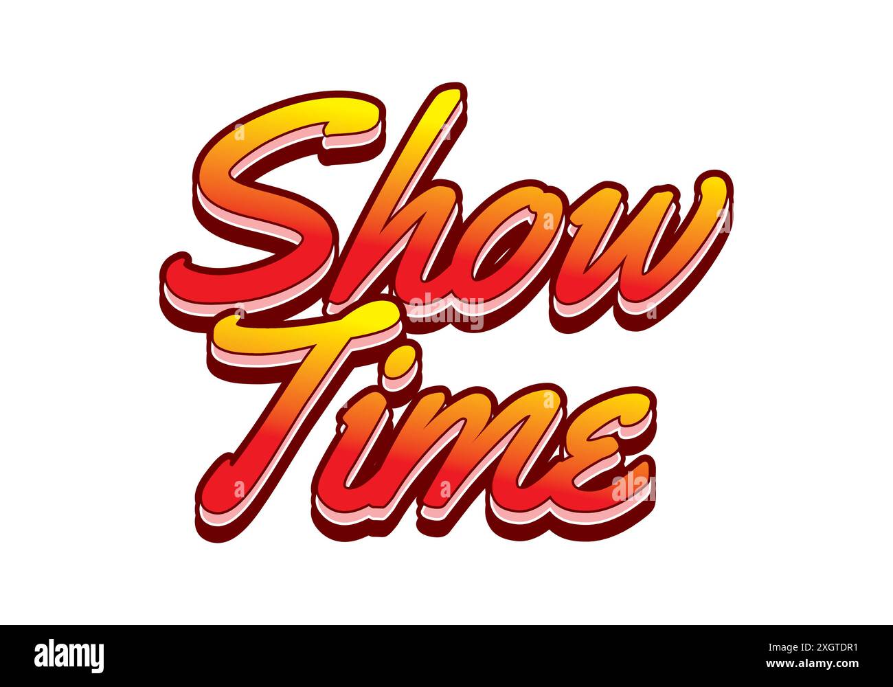 Show time. Text effect design in 3D style with good colors Stock Vector ...