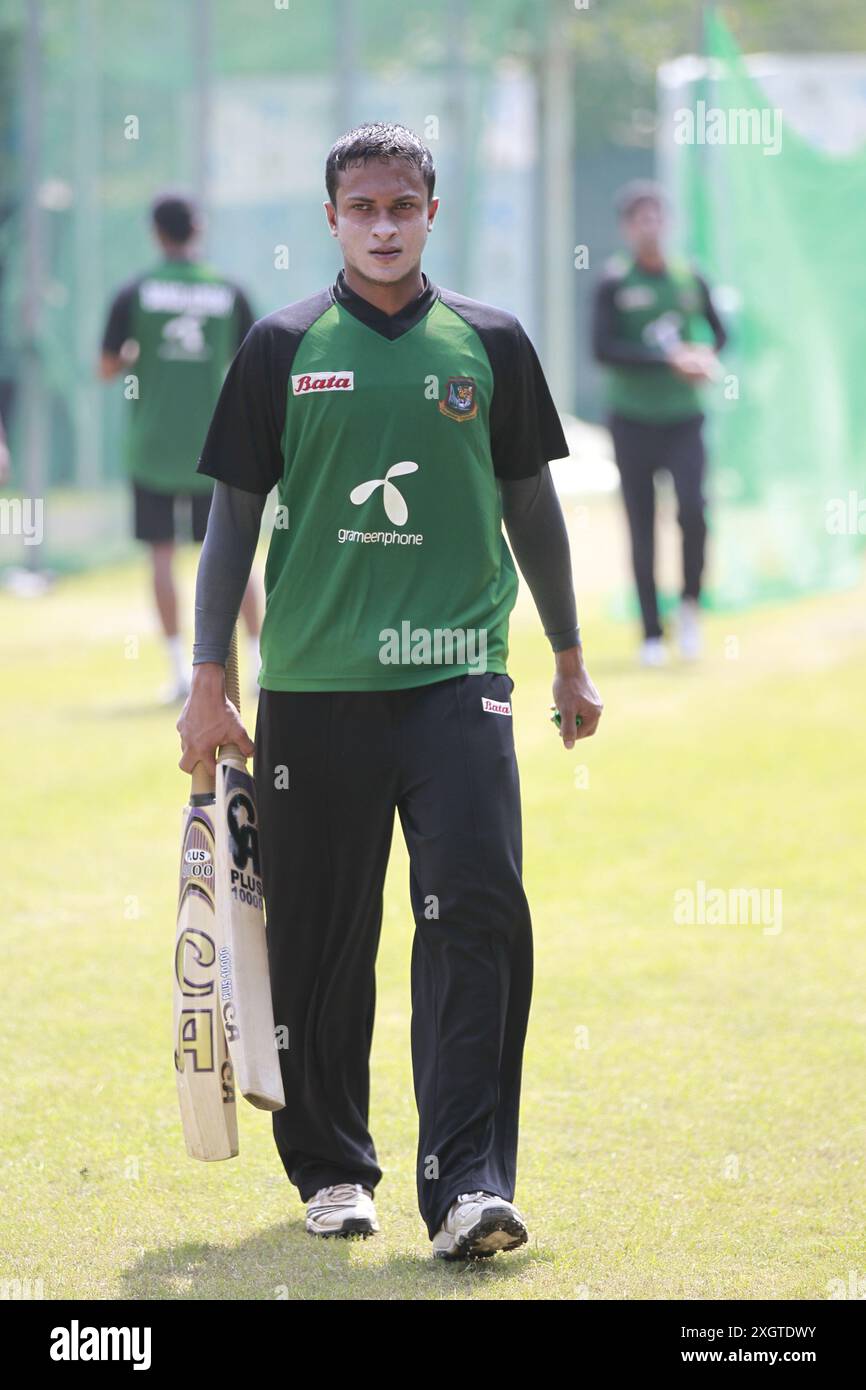Bangladesh national cricketer Shakib Al Hasan attends practice session ...