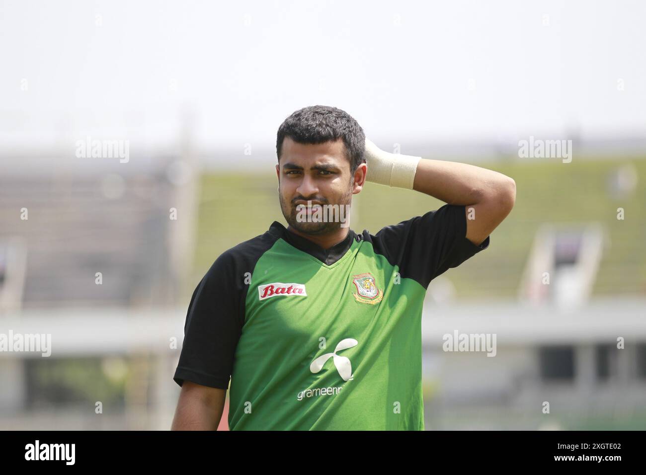 Bangladesh national cricketer Tamim Iqbal Khan attends practice session ...