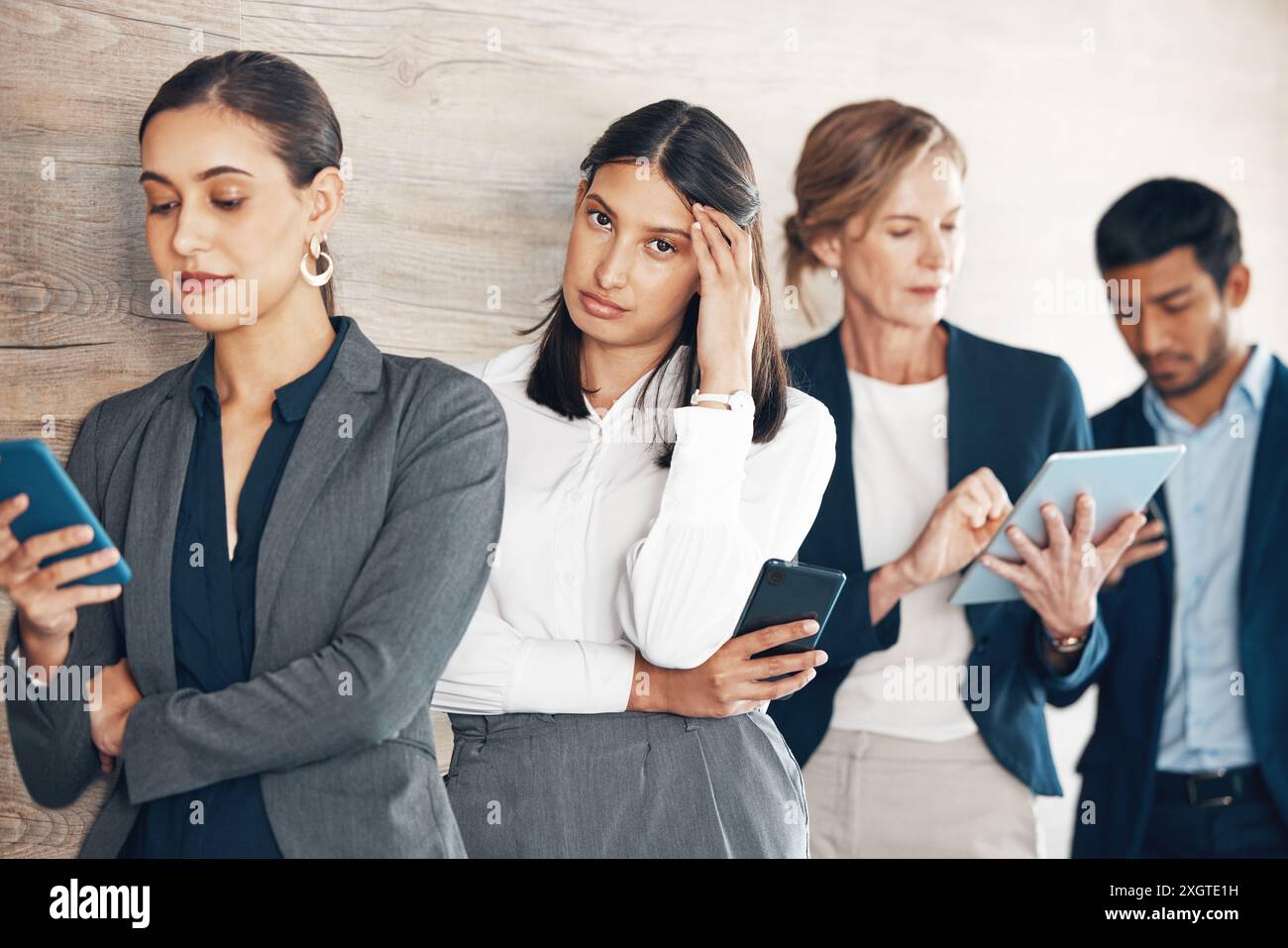 Business, people and stress for interview line with anxiety for hiring ...