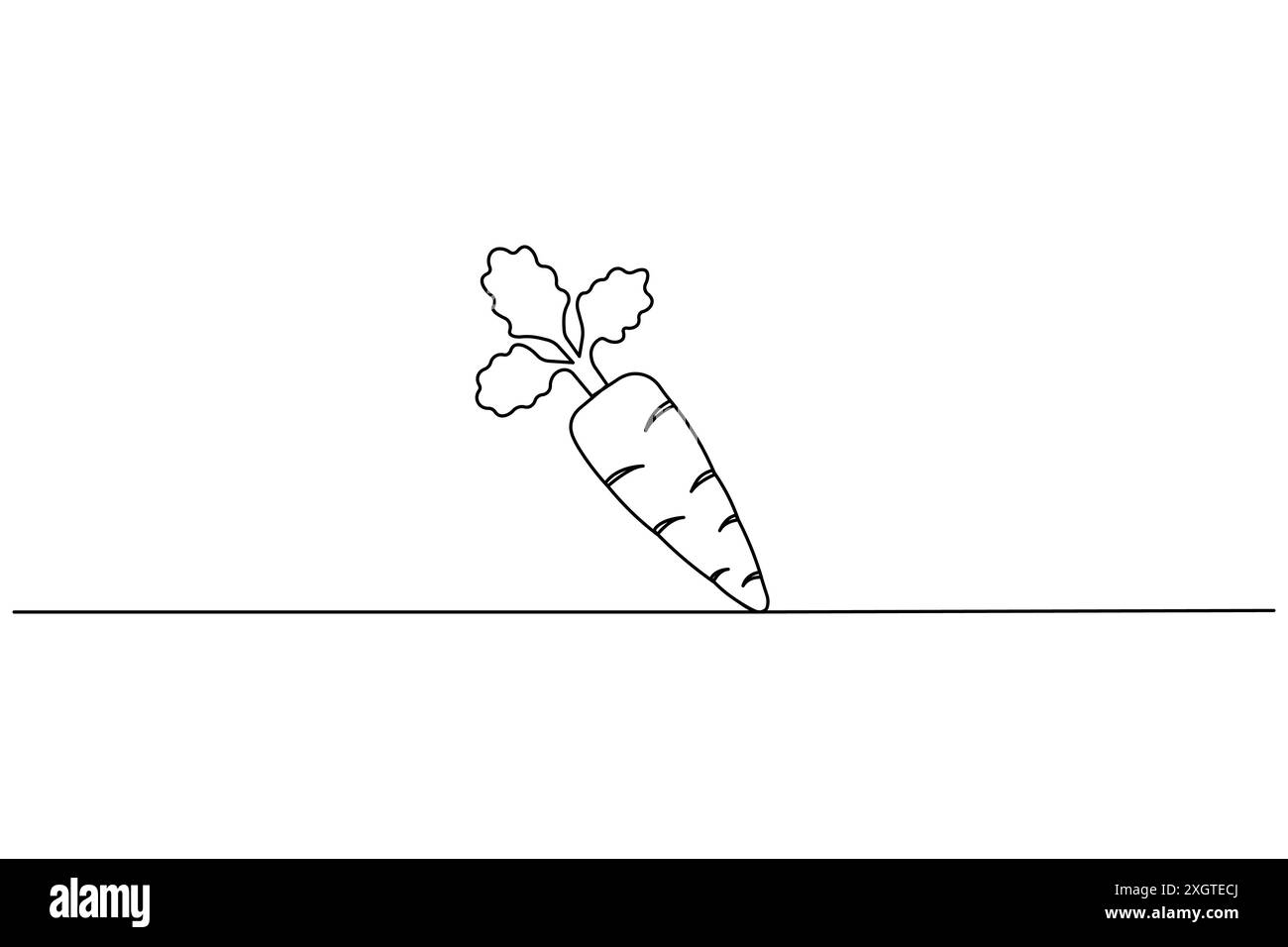 Carrot continuous one line drawing of isolated outline vector art ...