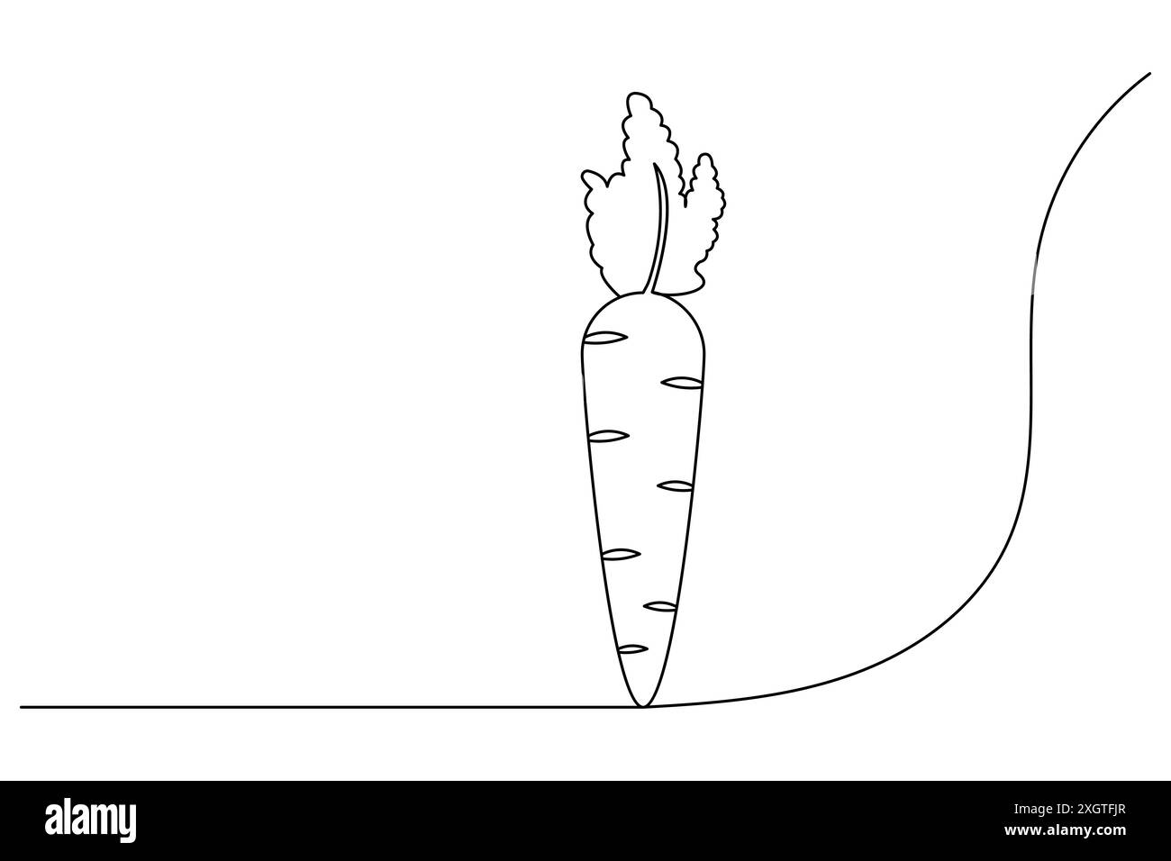 Carrot continuous one line drawing of isolated outline vector art ...