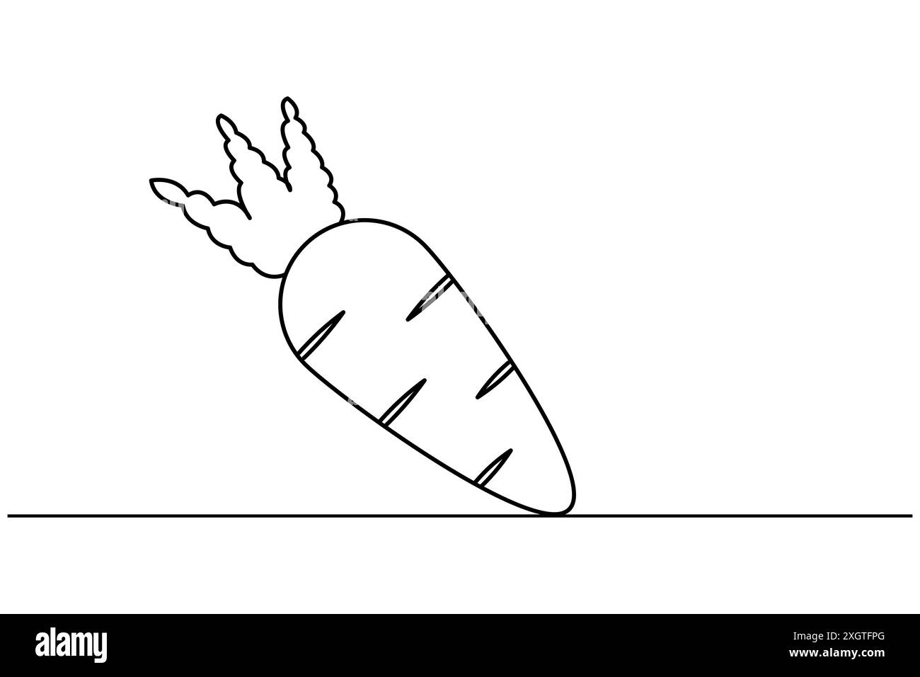 Carrot continuous one line drawing of isolated outline vector art ...