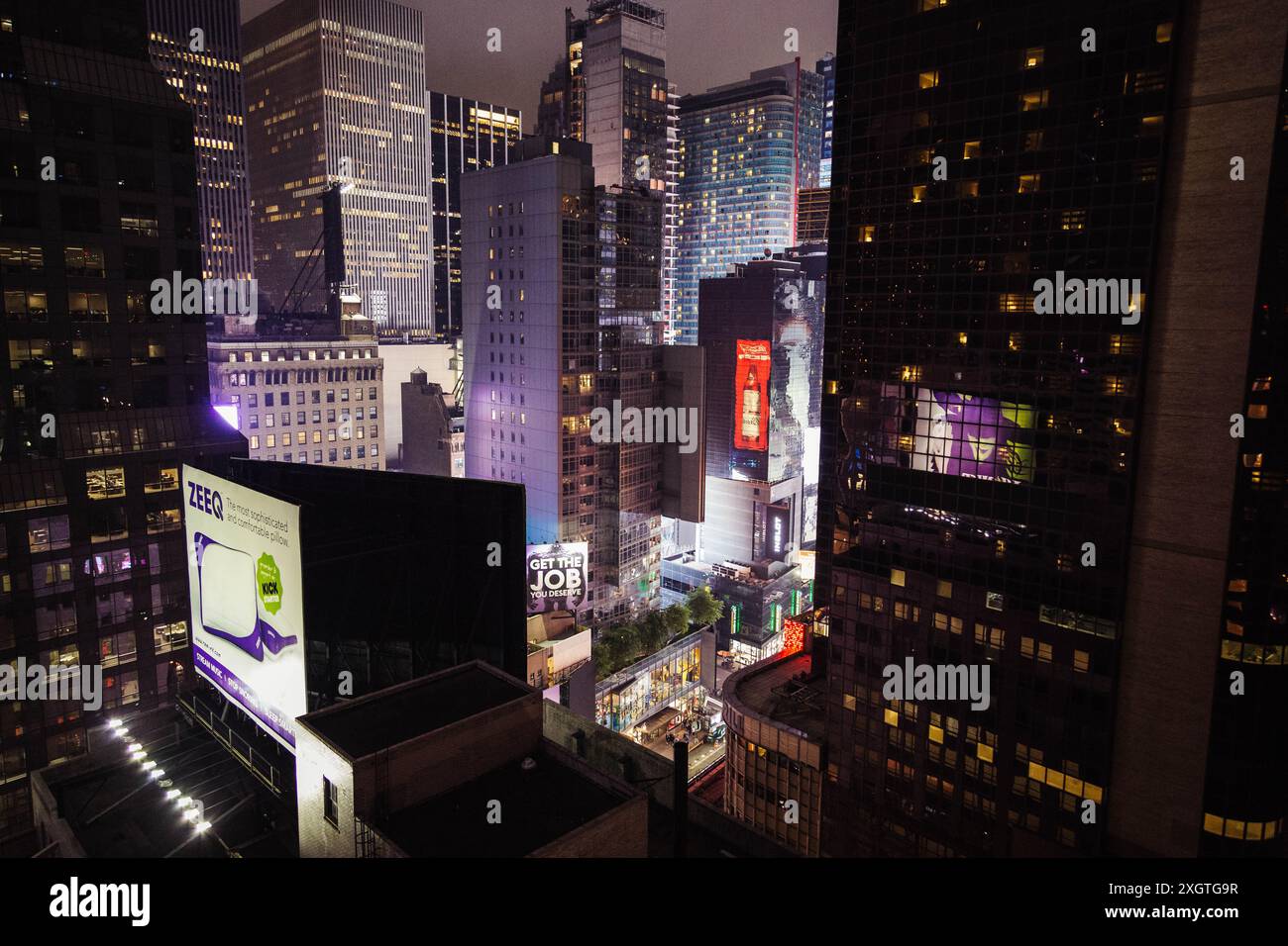 Rooftop View of New York City Manhattan at Night with City Lights Stock ...