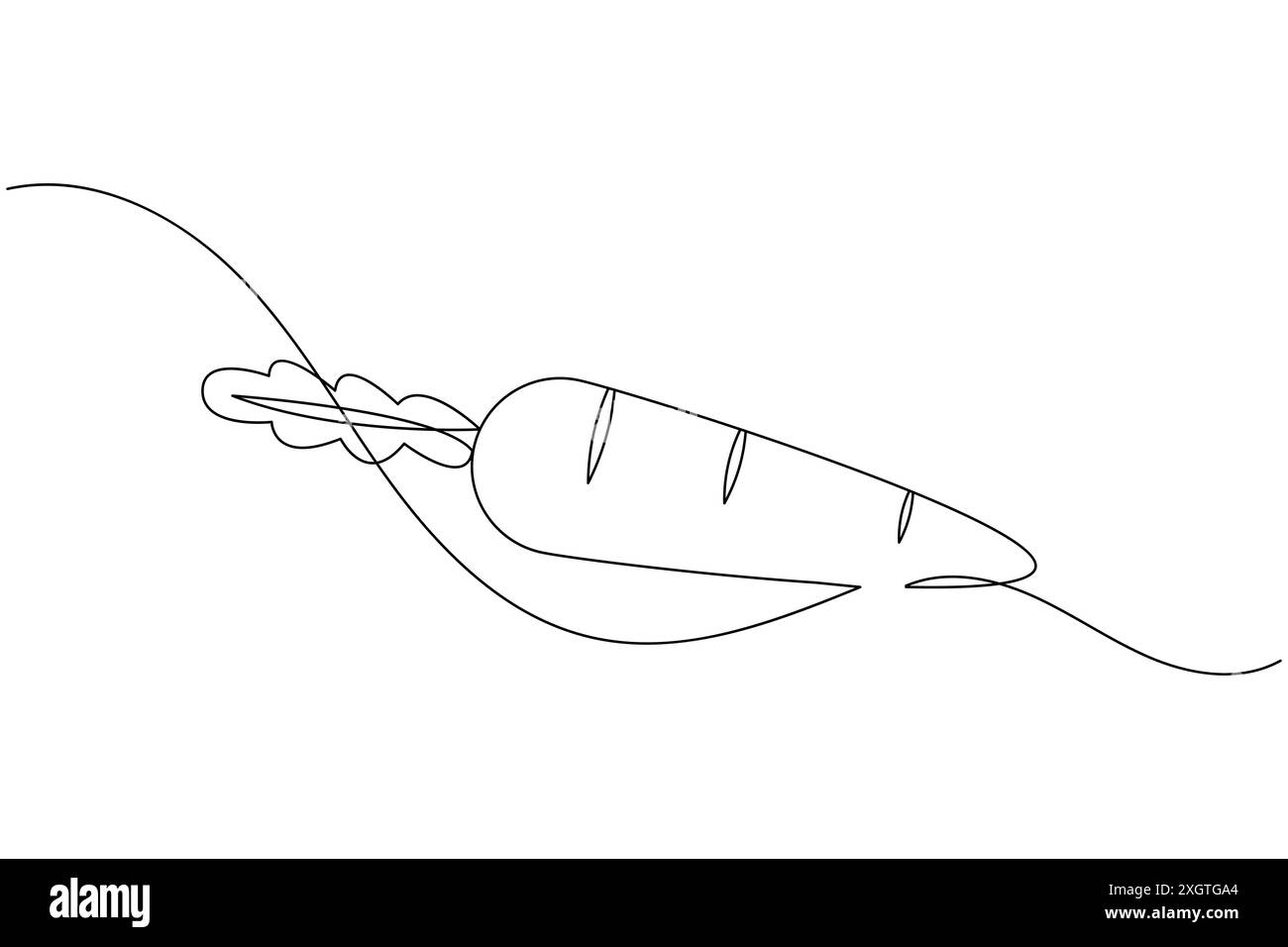 Carrot continuous one line drawing of isolated outline vector art ...