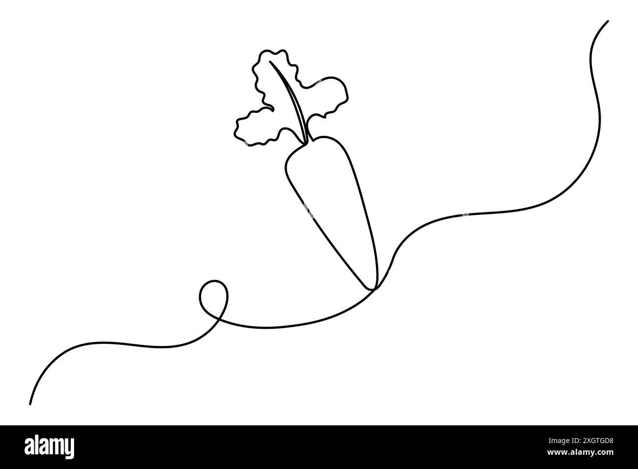 Carrot continuous one line drawing of isolated outline vector art ...