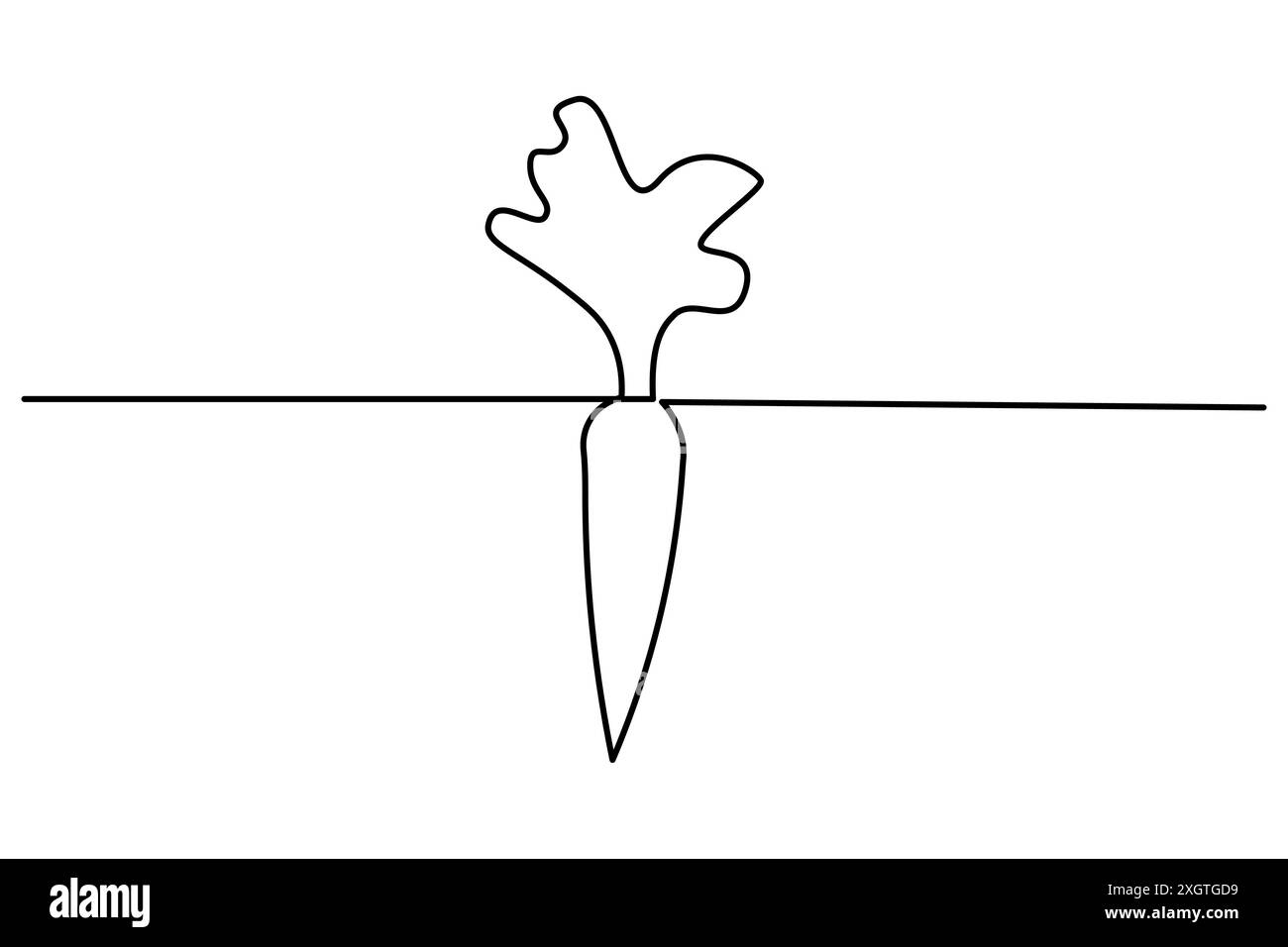 Carrot continuous one line drawing of isolated outline vector art ...