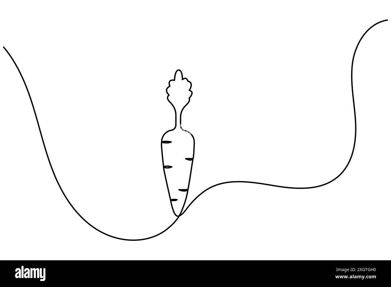 Carrot continuous one line drawing of isolated outline vector art ...