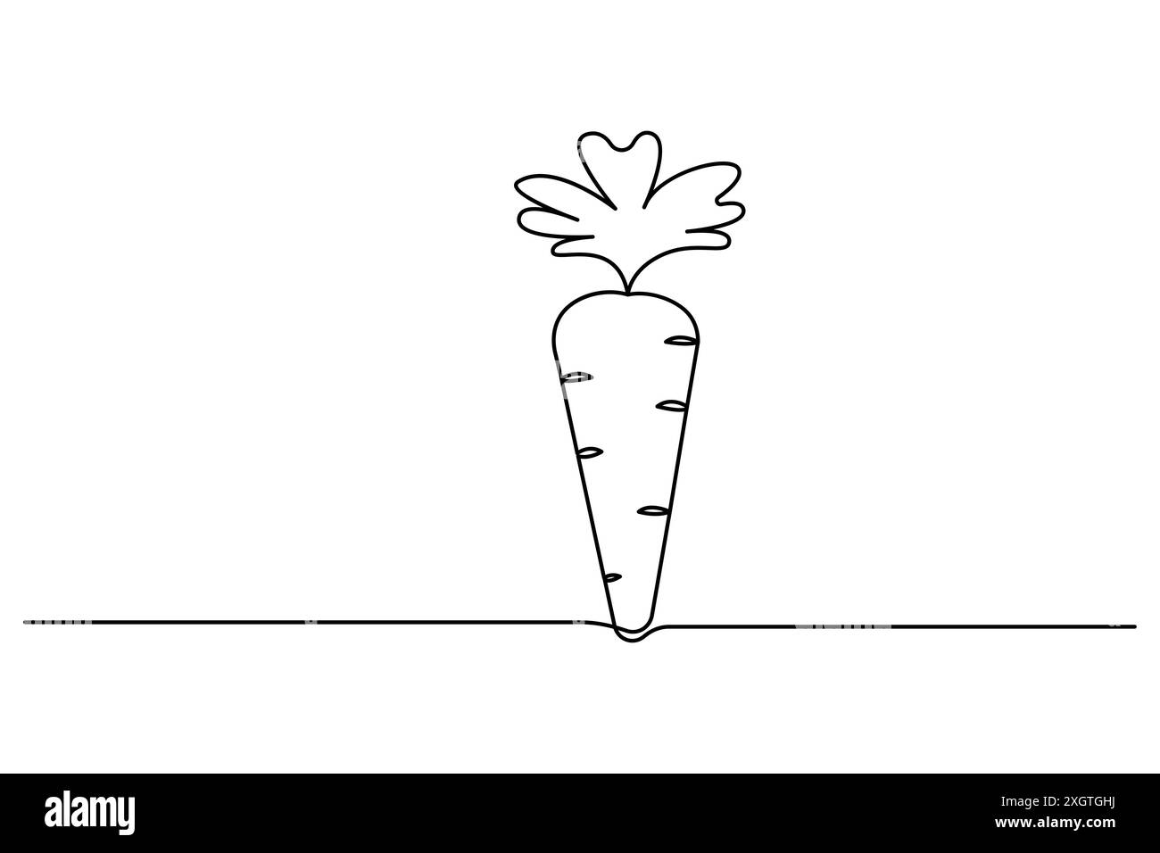 Carrot continuous one line drawing of isolated outline vector art ...