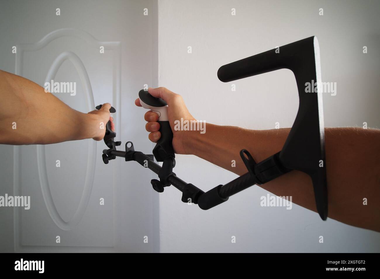 POV of VR gunstock for shooters video game Stock Photo - Alamy