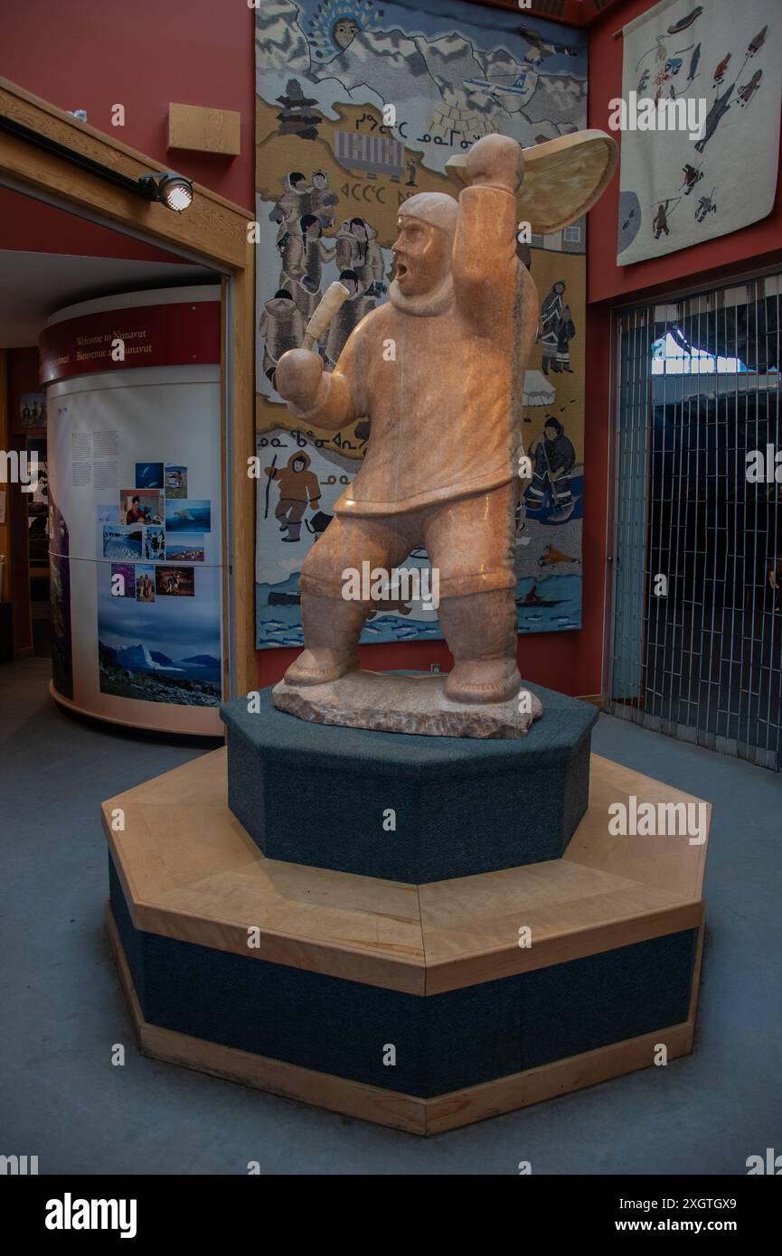 Marble stone sculpture of the Drum Dancer at Unikkaarvik Visitor's ...