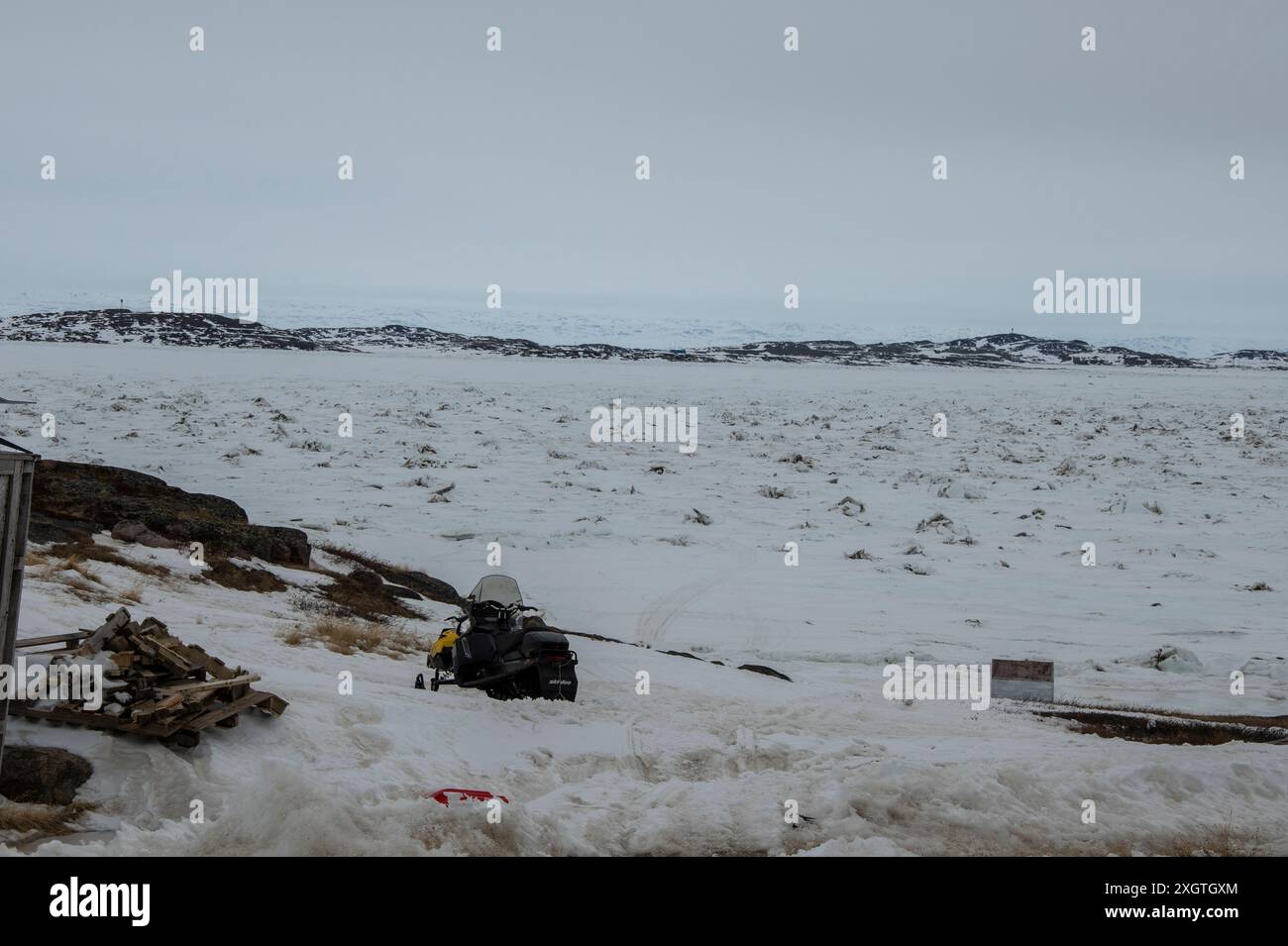 Ice mounds in Frobisher Bay in Apex, Nunavut, Canada Stock Photo - Alamy