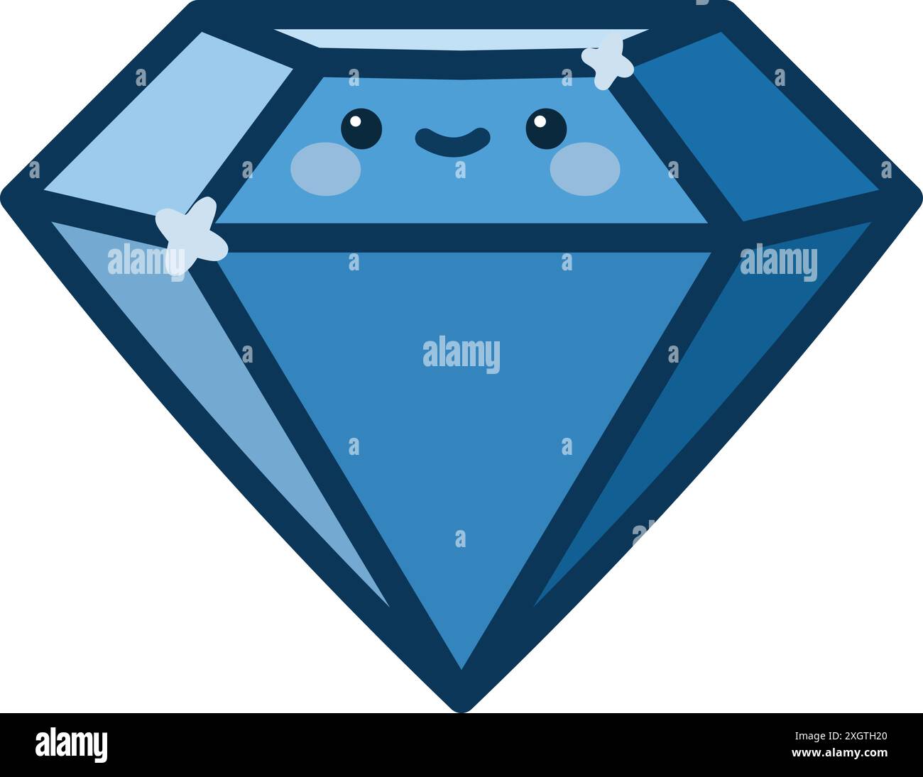 Smiling diamond character in a kawaii style Stock Vector Image & Art ...