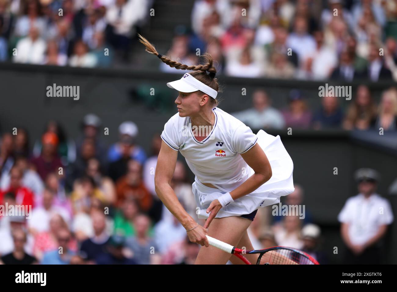 Wimbledon, London, UK. 10th July, 2024. Elena Rybakina during her ...