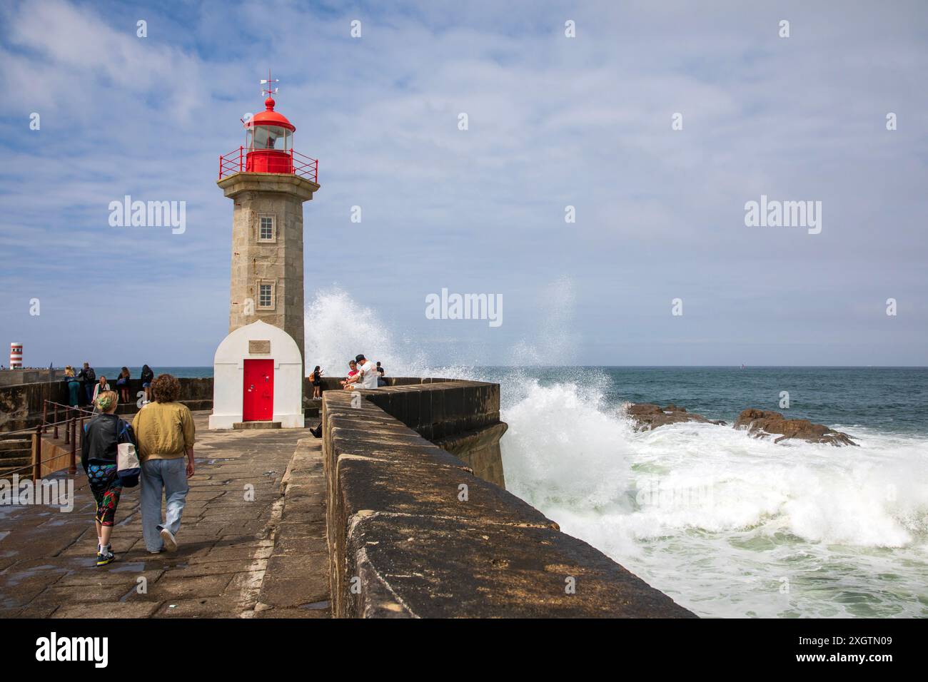 Porto, Portugal - 16th June 2024; Farolim de Felgueiras lighthouse in ...