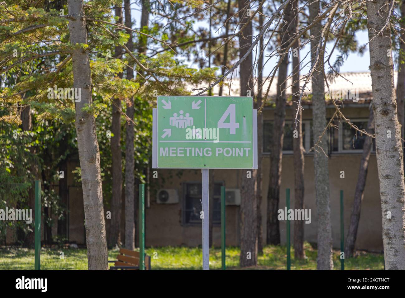 Meeting Point Number Four Sign Safety Zone in Front of Airport Terminal ...