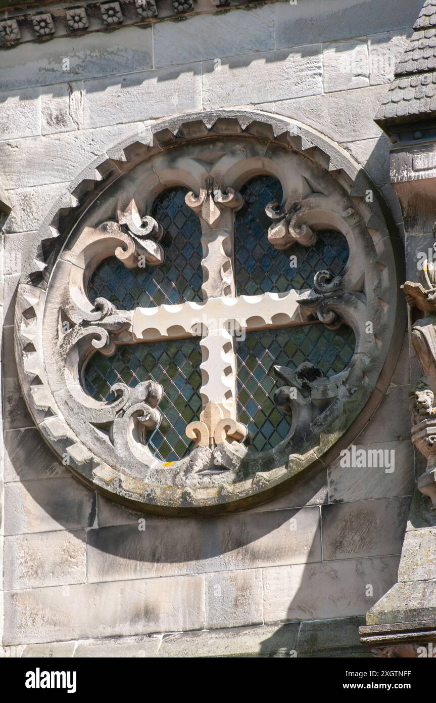 Round Window Above the front door of Rosslyn Chapel Roslin Midlothian ...