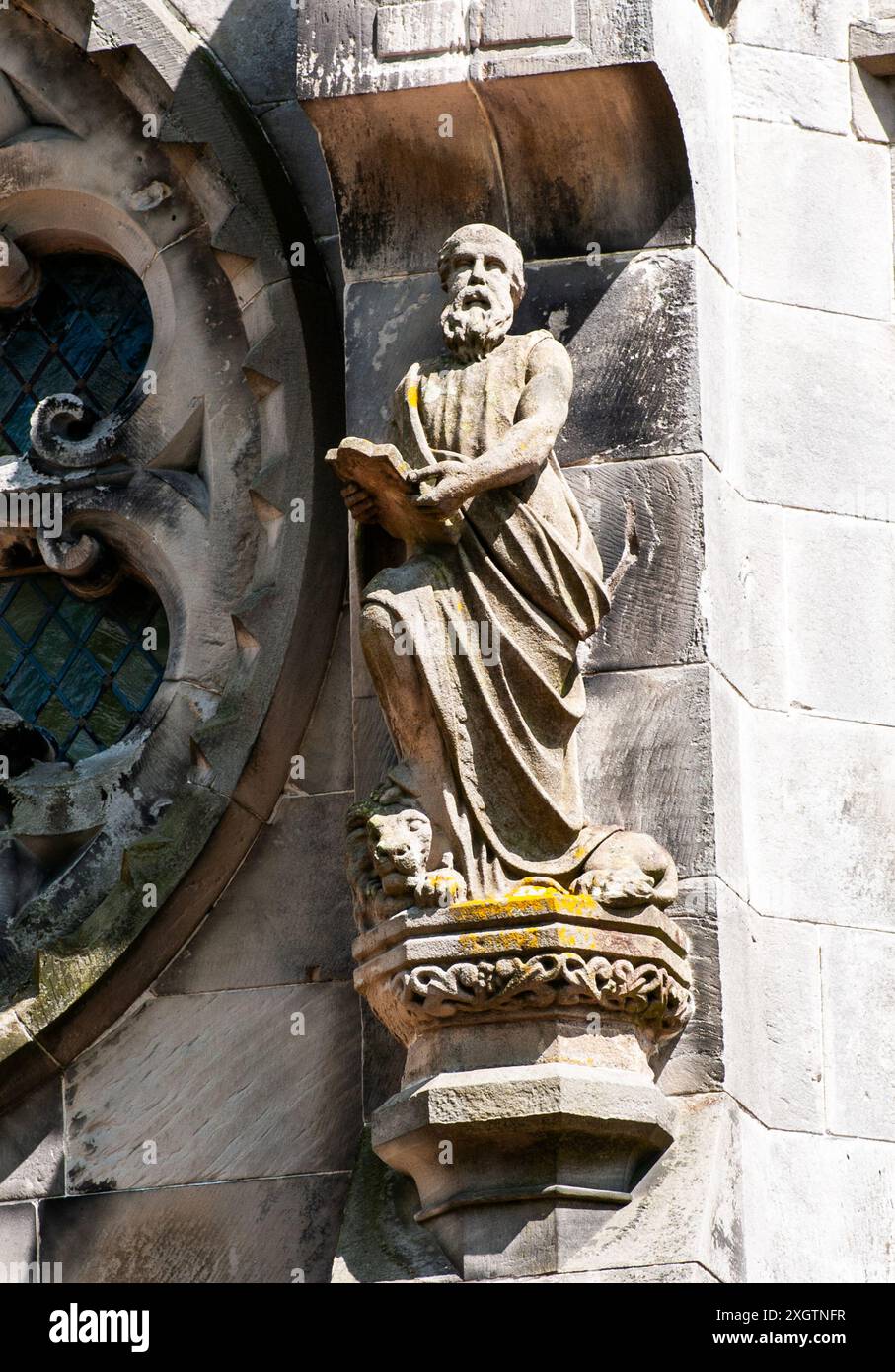 Carving of St Mark on the outside of Rosslyn Chapel Roslin Midlothian ...