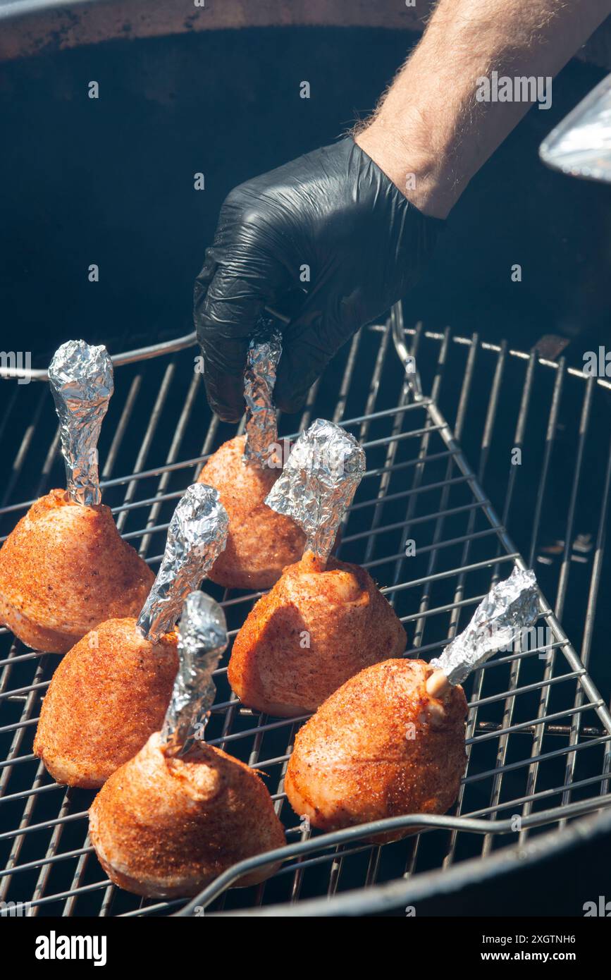 Chef Cooking Lollipops Chicken Legs Stock Photo - Alamy