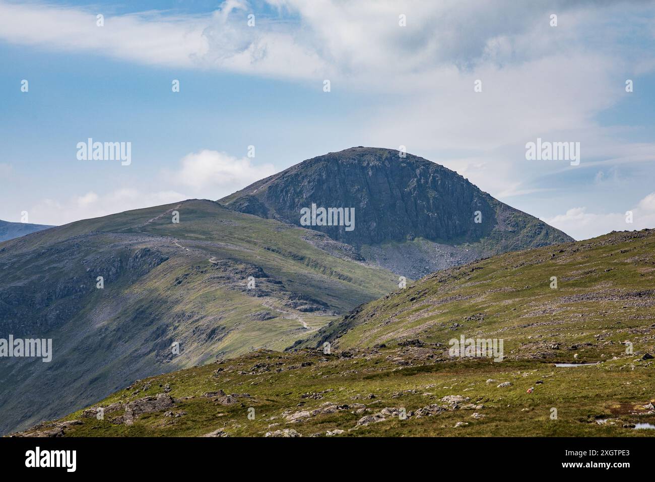 Green Gable (Left) and Great Gable summit, Lake District, UK Stock ...