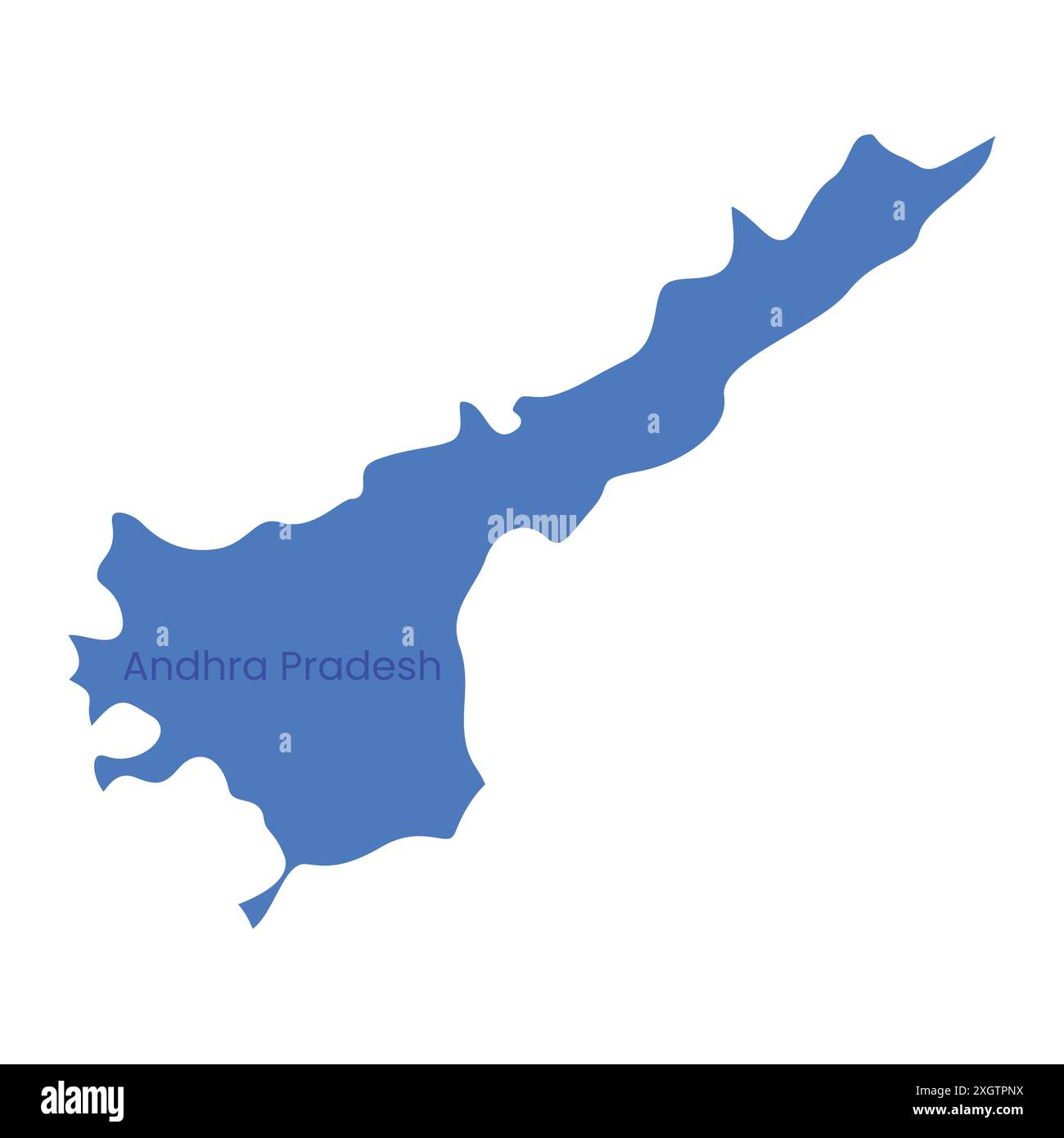 Andhra Pradesh State Map Vector Icon. India Andhra Pradesh Province ...