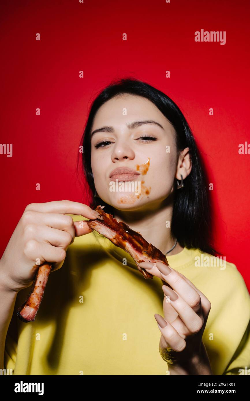 Messy food face adult hi-res stock photography and images - Alamy