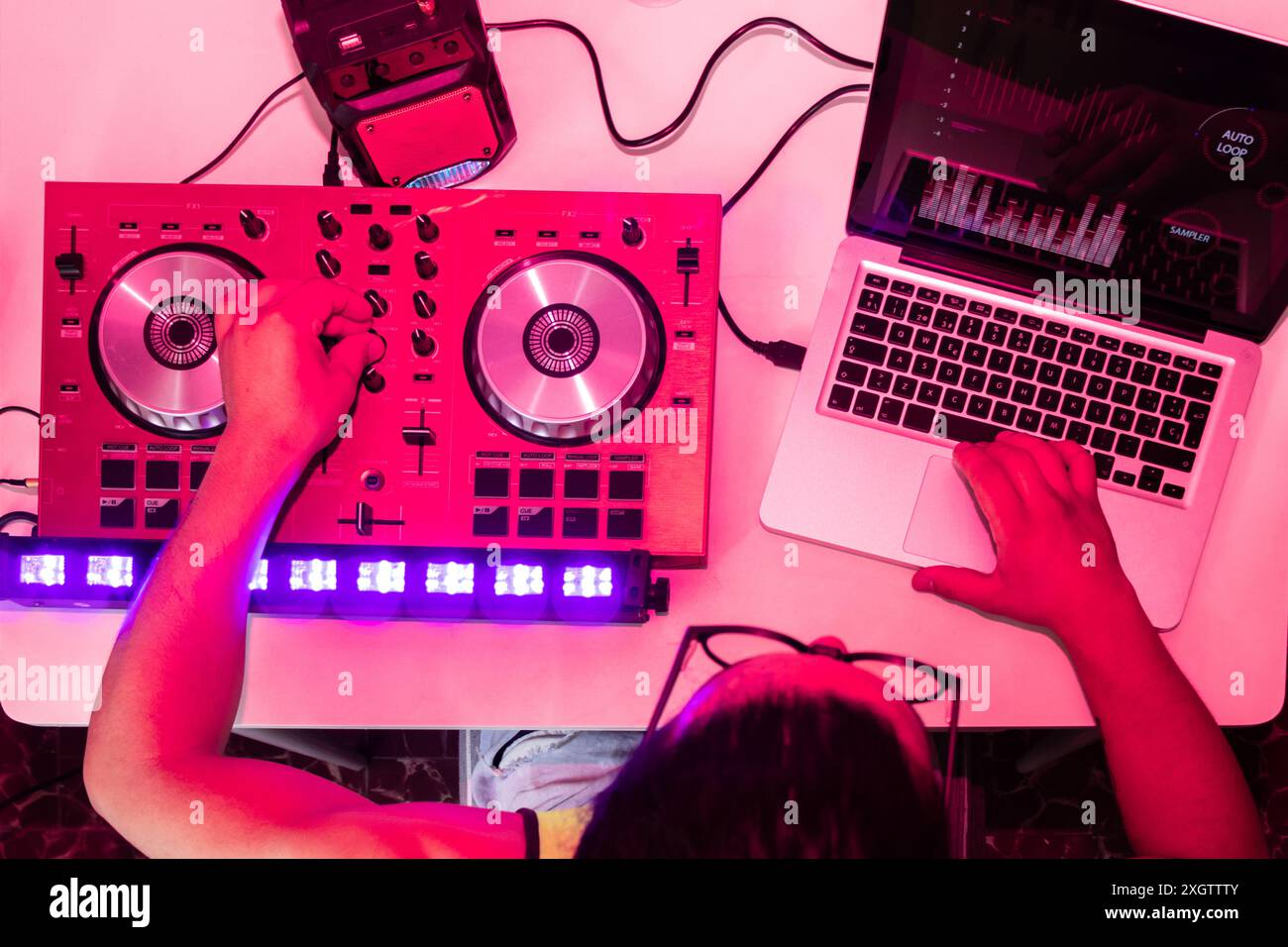 Illuminated digital sound mixing hi-res stock photography and images ...