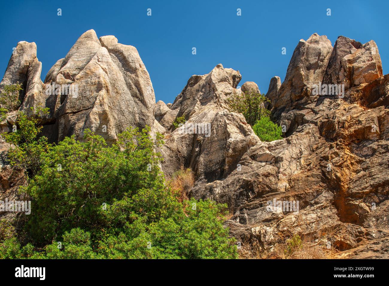 View of the unique karstic landscape at Cerro del Hierro, located in ...