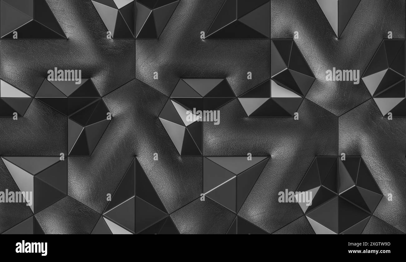 This image features a sophisticated 3D geometric pattern in monochrome ...