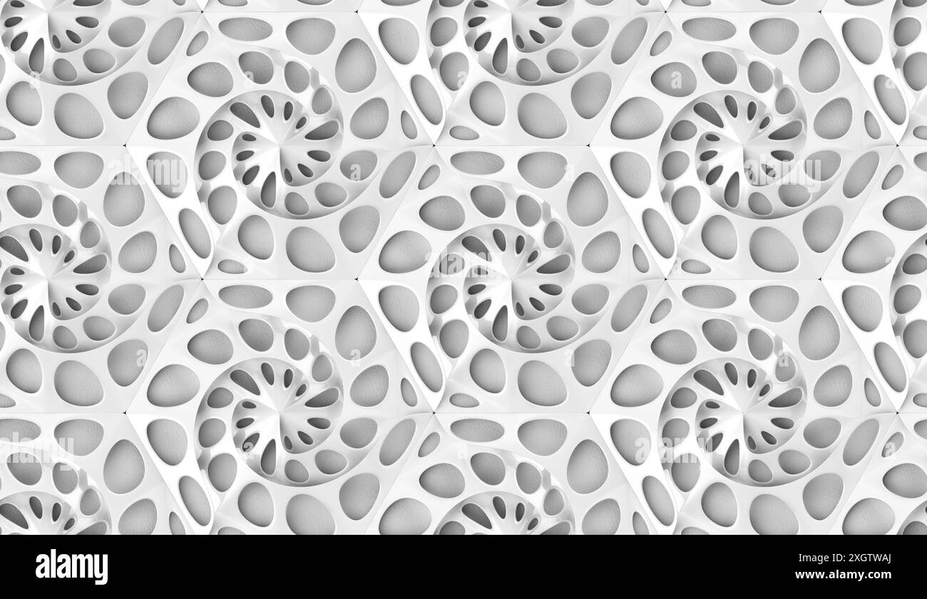 3d wooden spiral panels, hexagon, eco panels natural background Stock ...