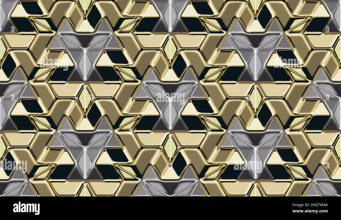 A visually stunning 3D geometric wallpaper pattern featuring ...