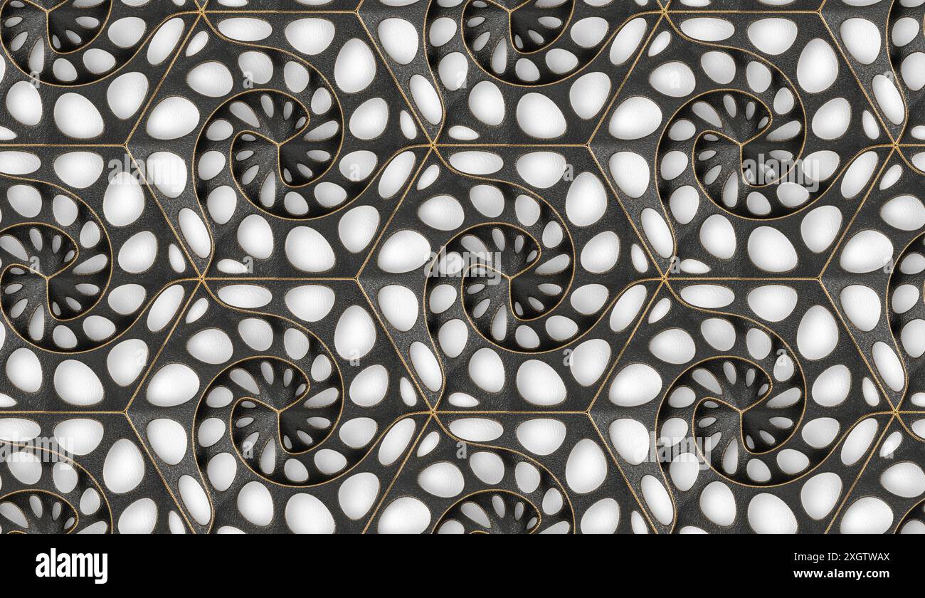 3d wooden spiral panels, hexagon, eco panels natural background Stock ...