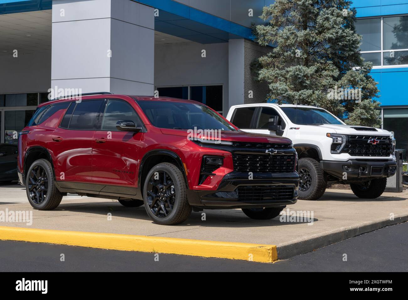 Noblesville - July 7, 2024: Chevrolet Traverse RS and Silverado ZR2 ...