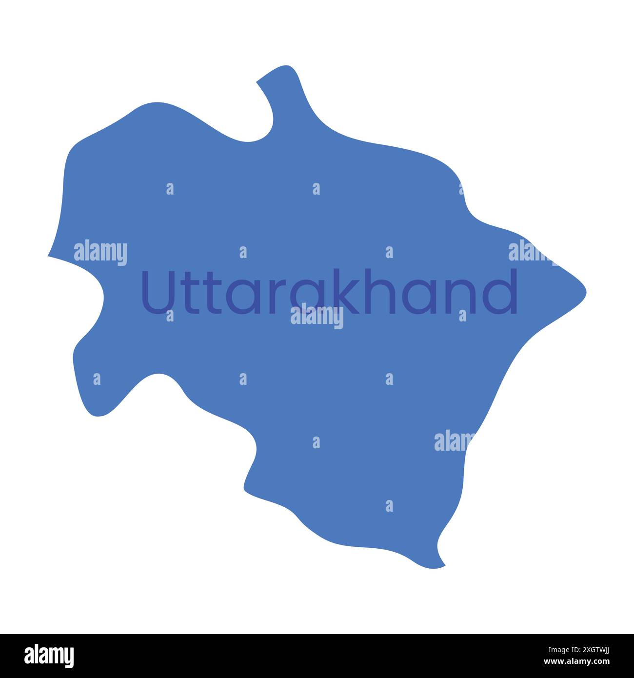 Uttarakhand State Map Vector Icon. India Uttarakhand Province State ...