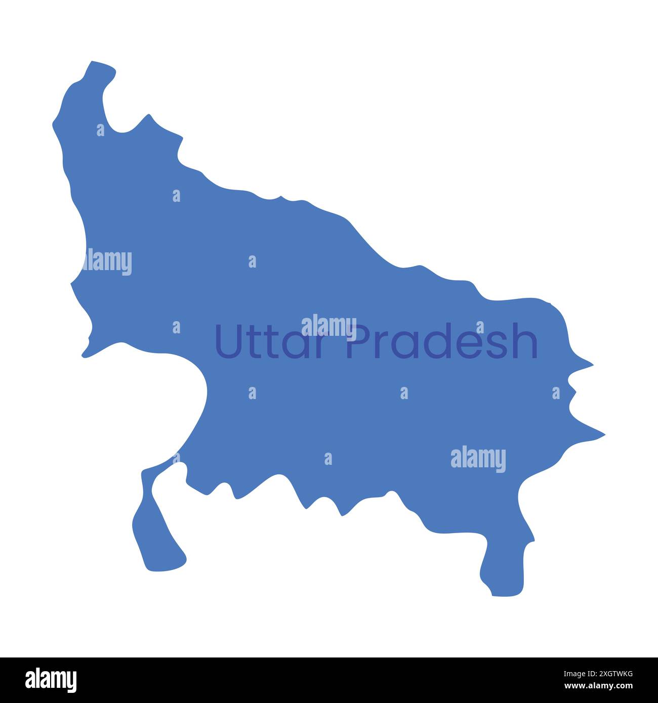 Vector map of uttar pradesh hi-res stock photography and images - Alamy