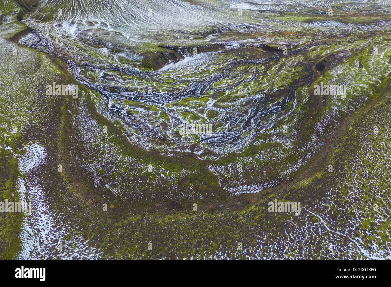 This drone-captured image showcases the stunning textures and vivid ...