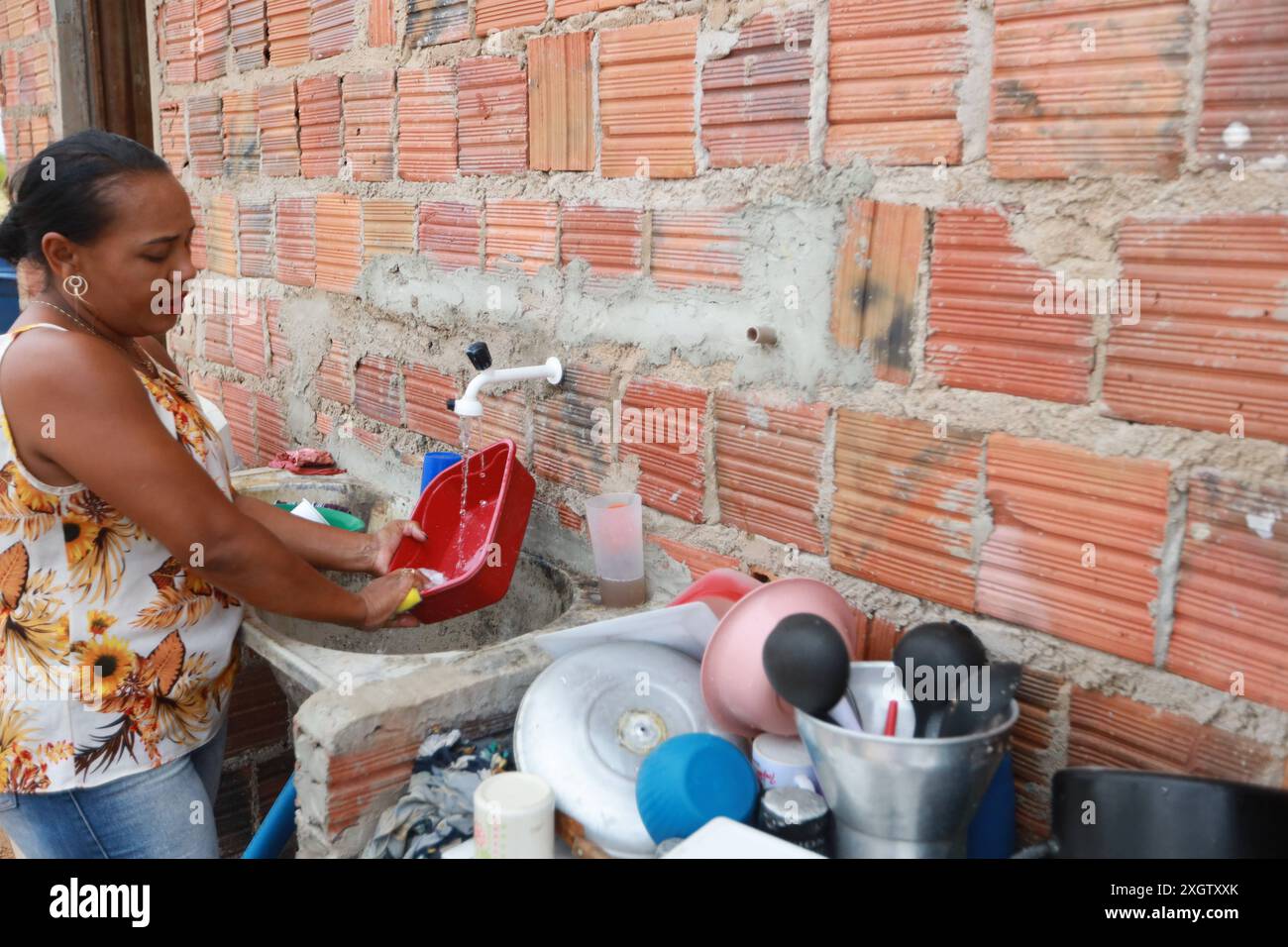 drinking water distribution rodelas, bahia, brazil - june 15, 2024 ...