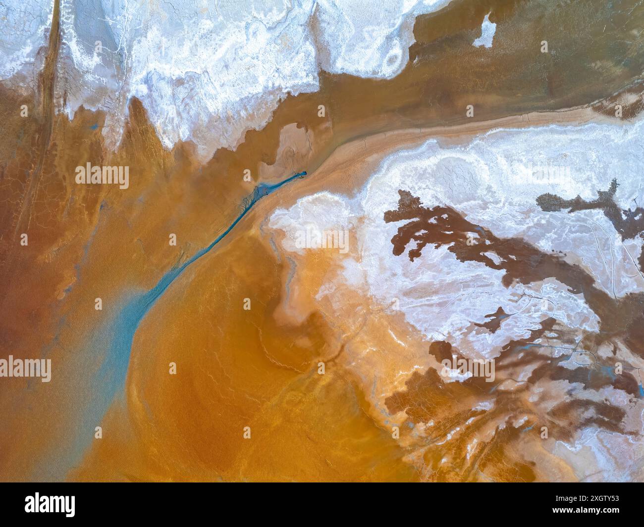 Aerial shot captures Rio Tinto's vivid terrain, displaying the toxic ...
