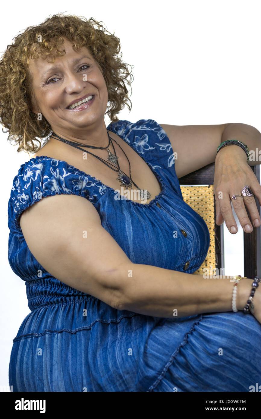 This is a portrait of a sixty-year-old woman, radiating happiness and ...