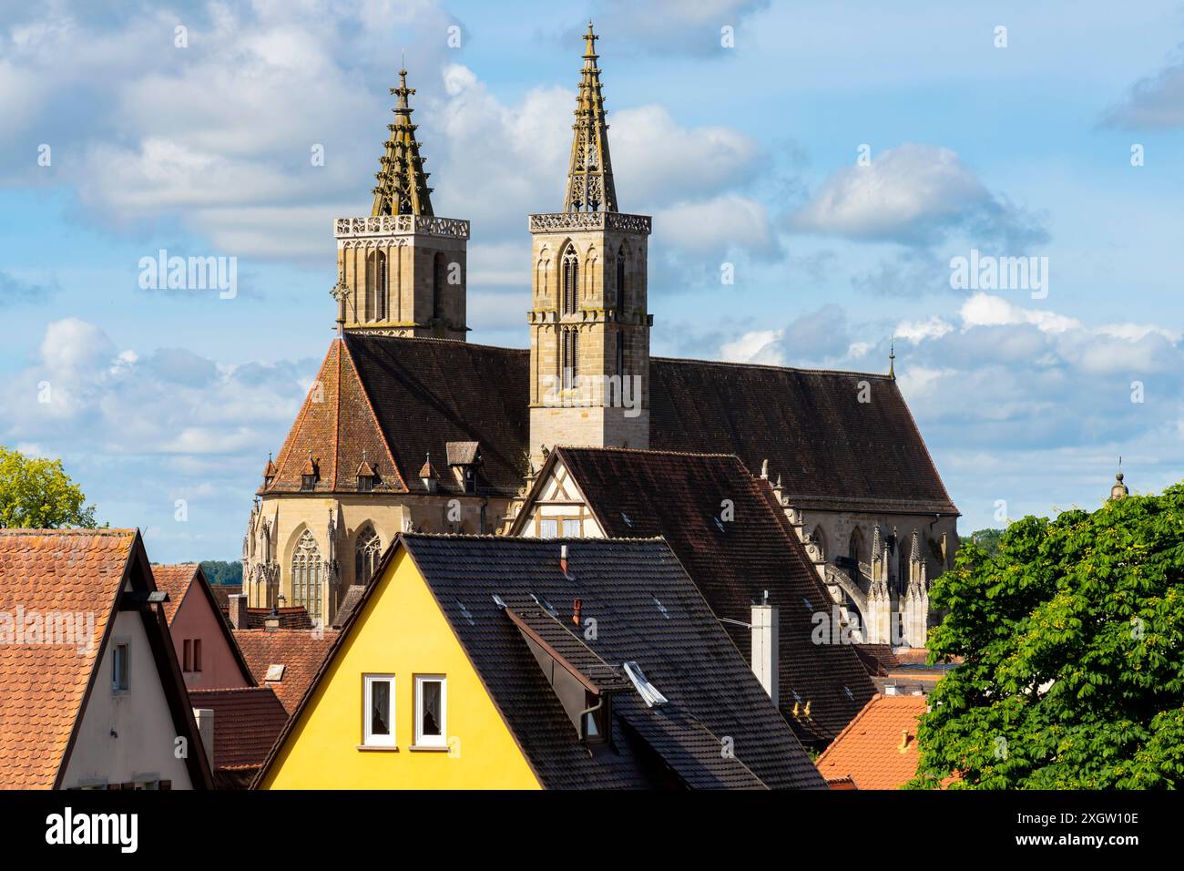 View of St. Jacob’s Church in Rothenburg ob der Tauber; Bavaria ...