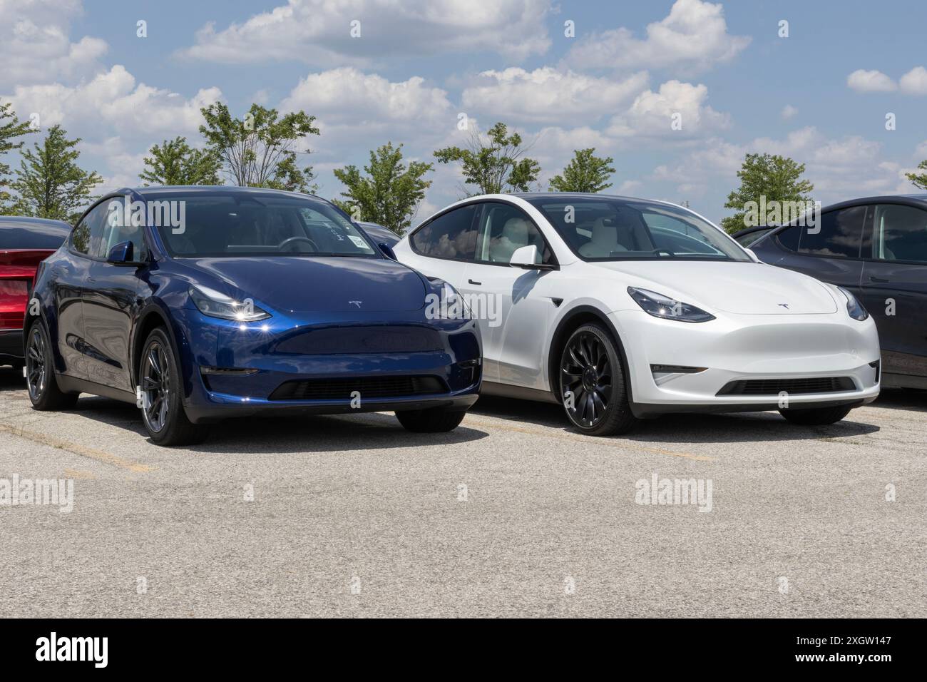 Indianapolis - July 7, 2024: Tesla EV electric vehicles display. Tesla ...