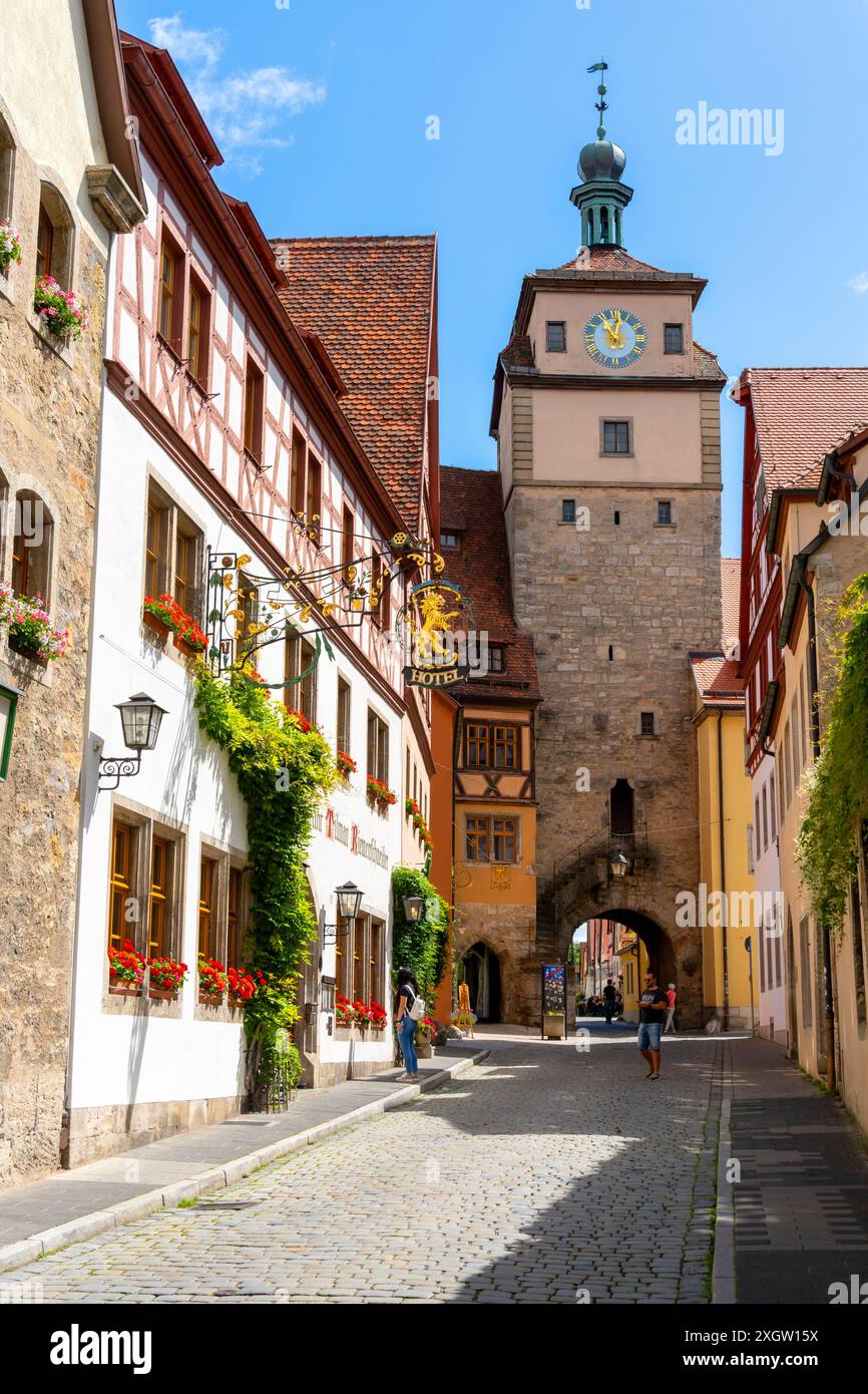 White Tower in Rothenburg ob der Tauber; Bavaria, Germany. It is famous ...
