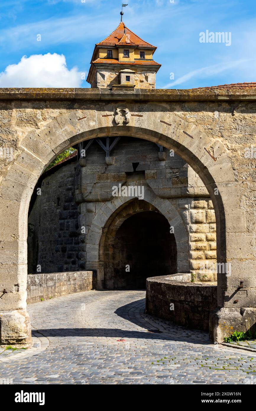 Hospital gate (Spitaltor) in Rothenburg ob der Tauber; Bavaria, Germany ...